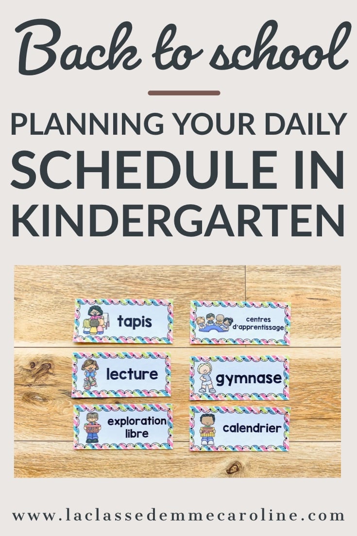 Planning your Kindergarten Schedule - La Classe de Mme Caroline