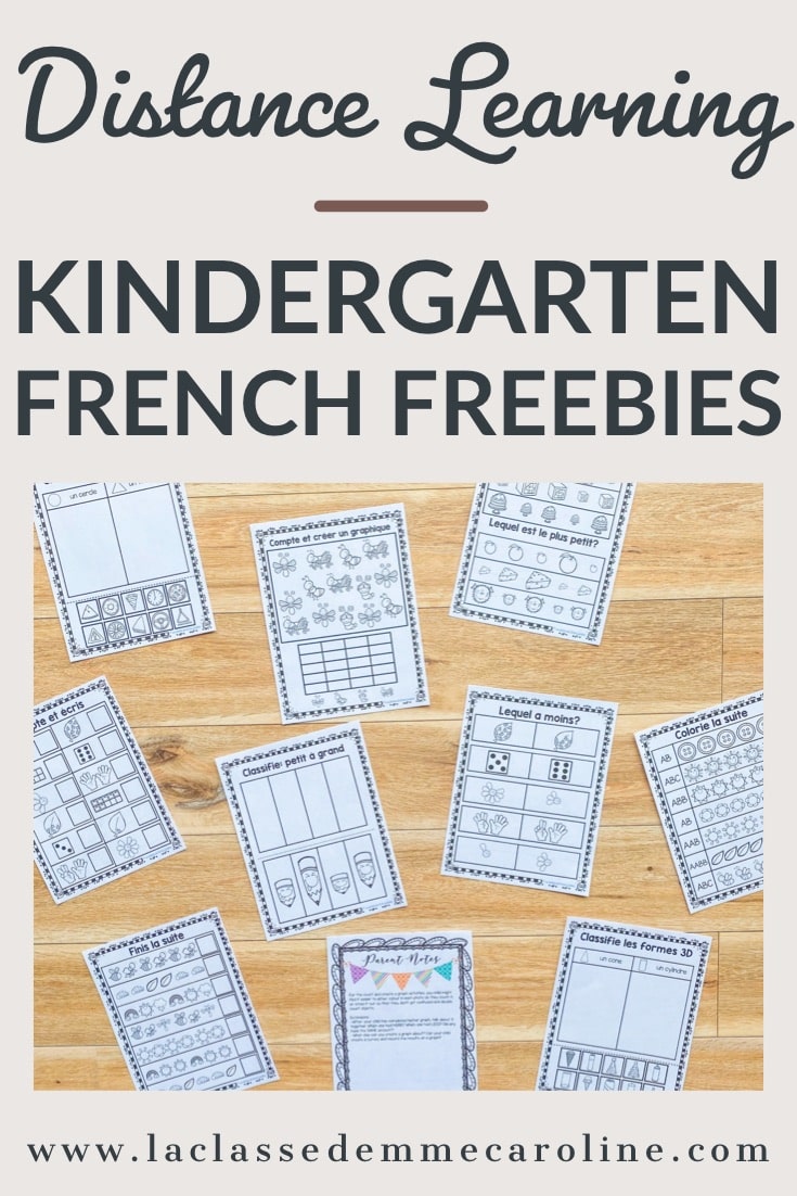 10 FREE Resources for Kindergarten Distance Learning - La Classe de Mme ...
