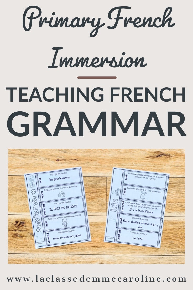 Teaching French Grammar in Primary - La Classe de Mme Caroline
