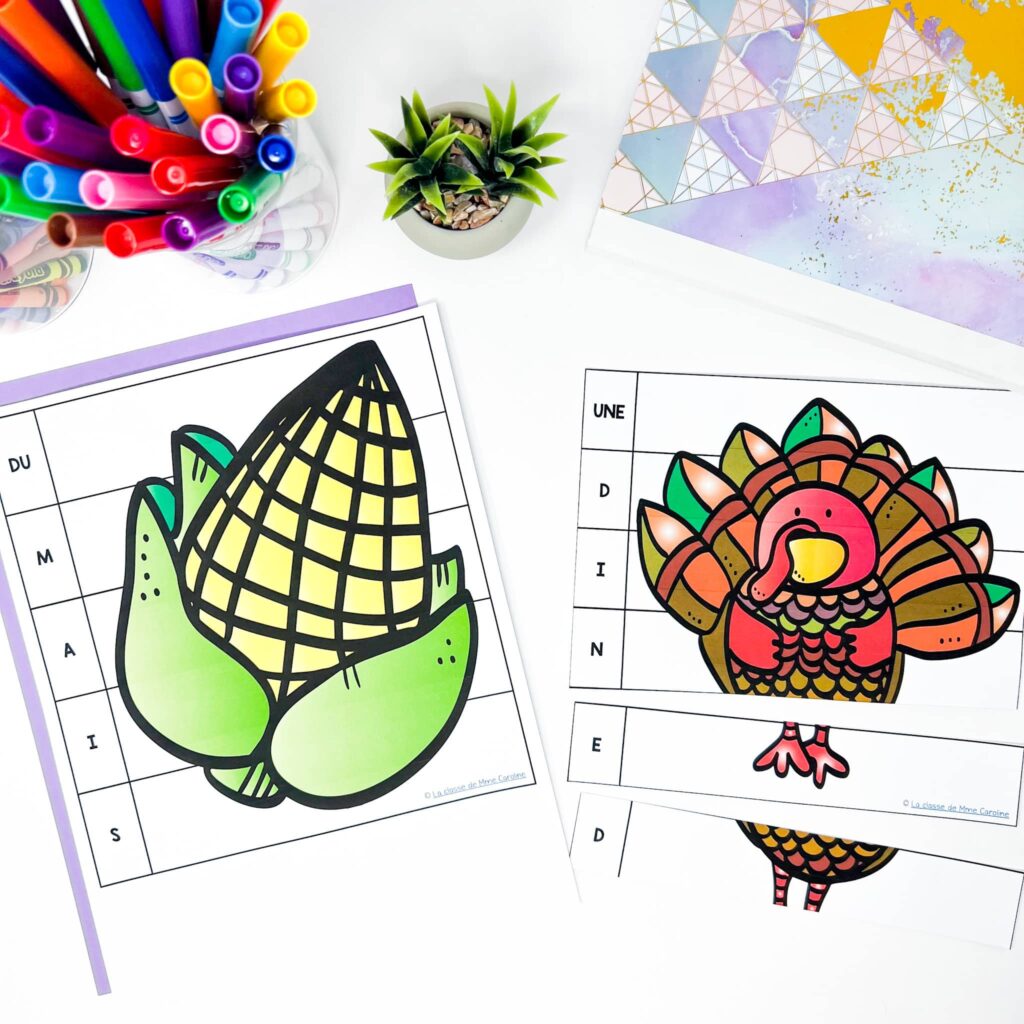 Primary French Thanksgiving Literacy Centres | L'action de grâce - La ...