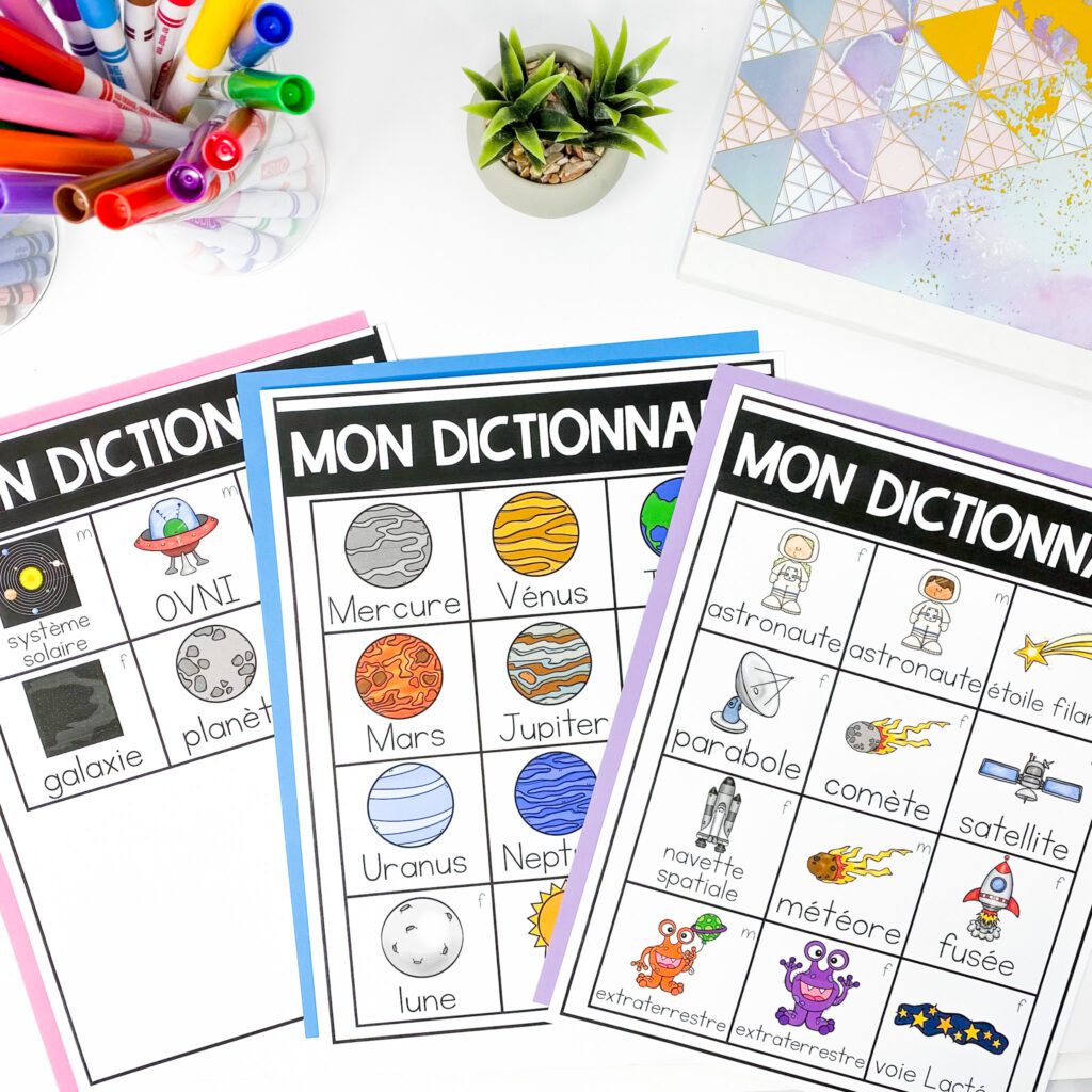 French Space Word Wall Cards for Building Vocabulary - Vocabulaire de l ...