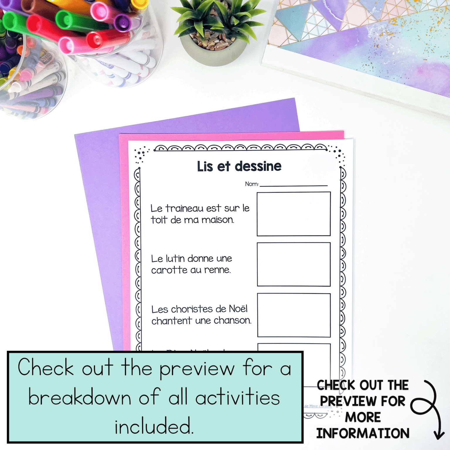 Primary French Christmas Literacy Centres | Noël - La Classe de Mme ...