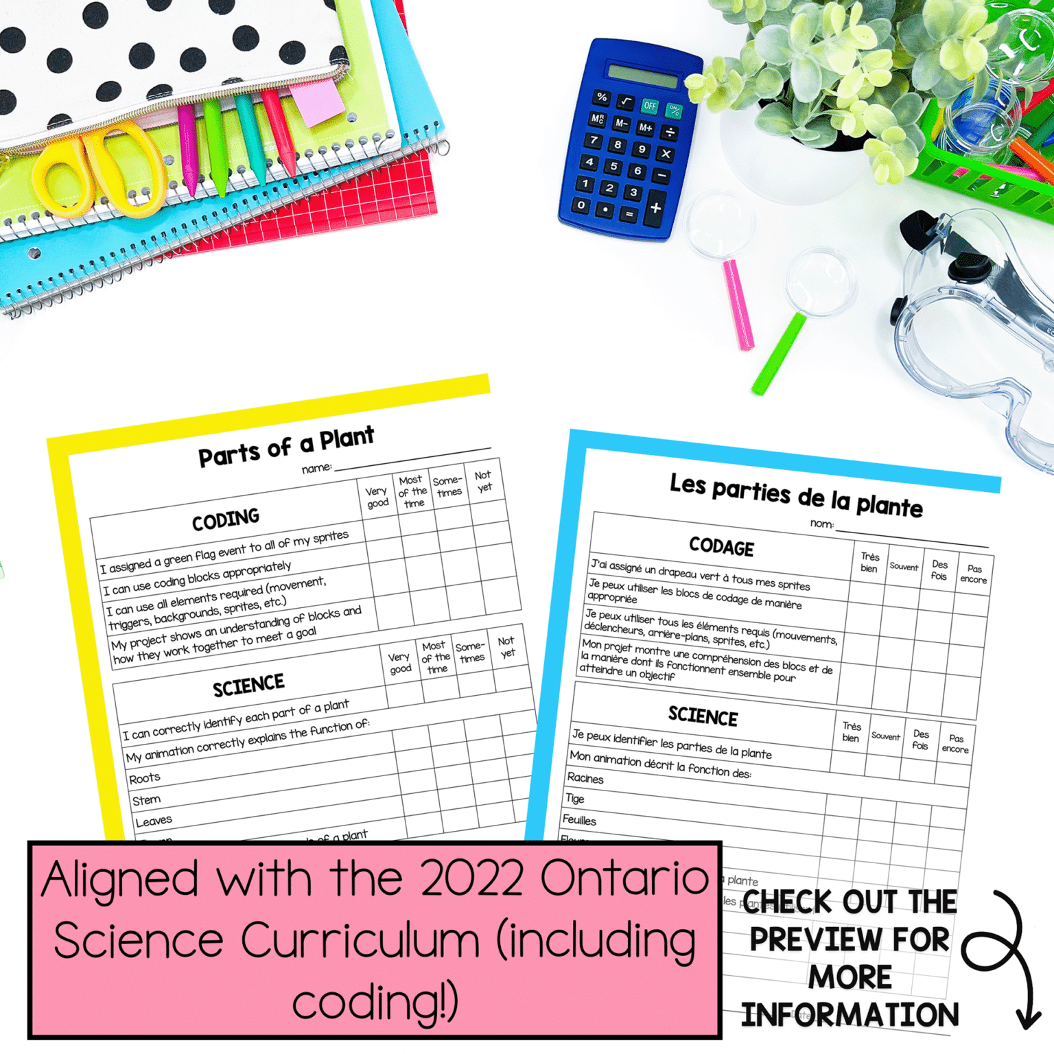 Growth and Changes in Plants Science Unit in FRENCH for Grade 3 - Les ...