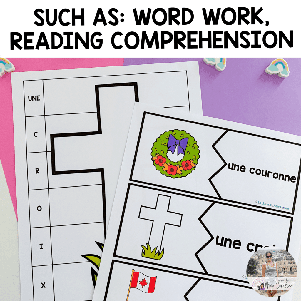 Primary French Remembrance Day Literacy Centres | Jour du Souvenir - La ...