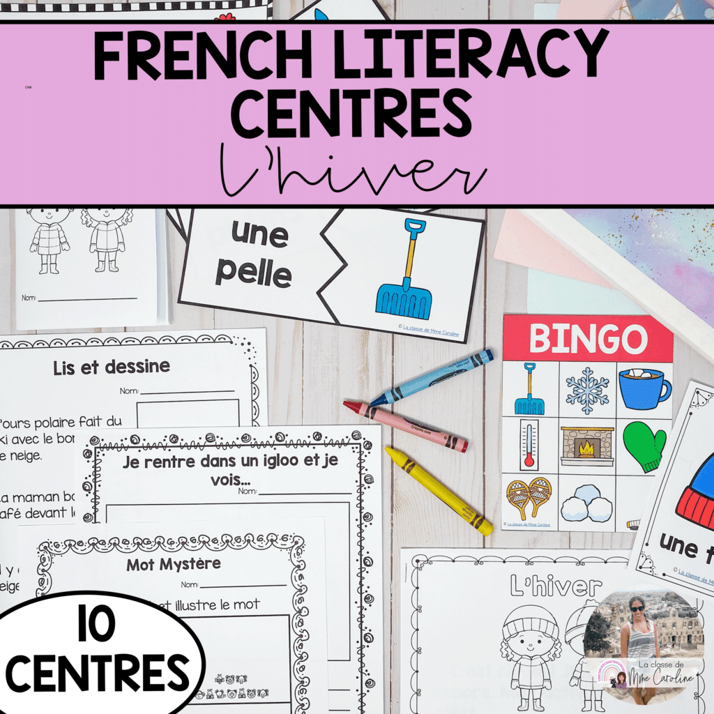 Primary French Winter Literacy Centres | L'hiver - La Classe de Mme ...