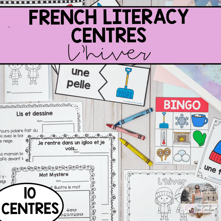 Primary French Winter Literacy Centres | L'hiver - La Classe de Mme ...