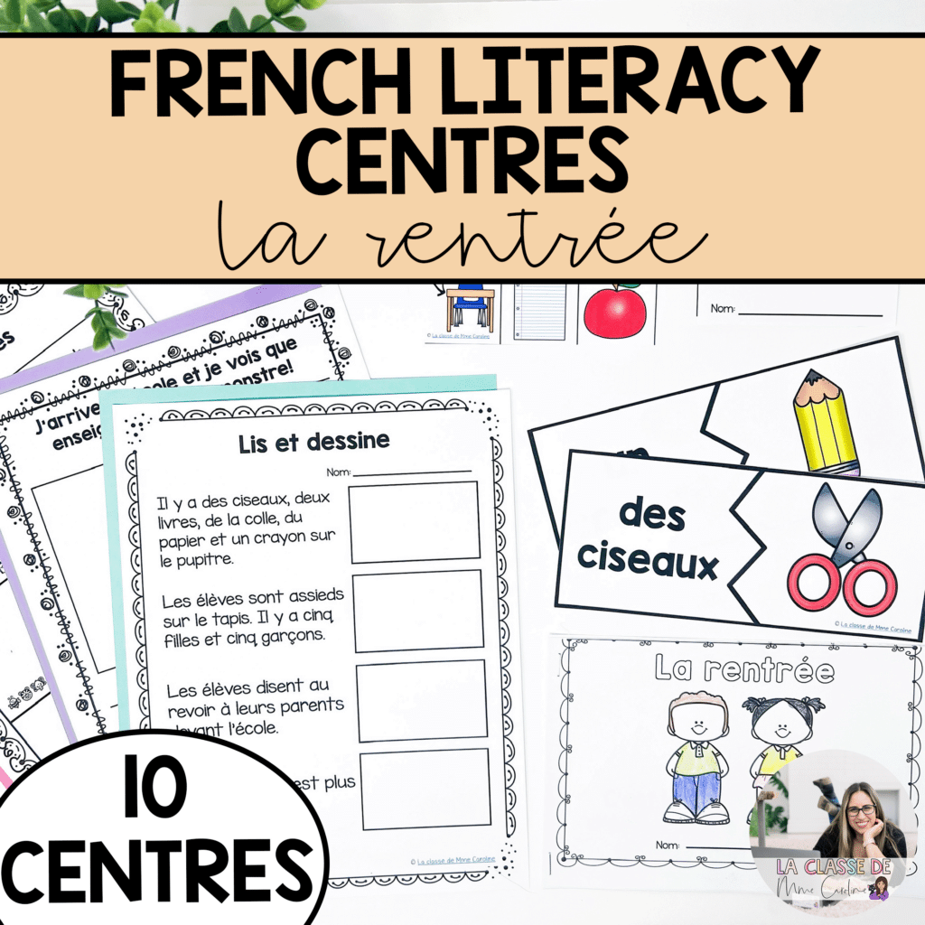 Primary French Back to School Literacy Centres | La Rentrée - La Classe ...