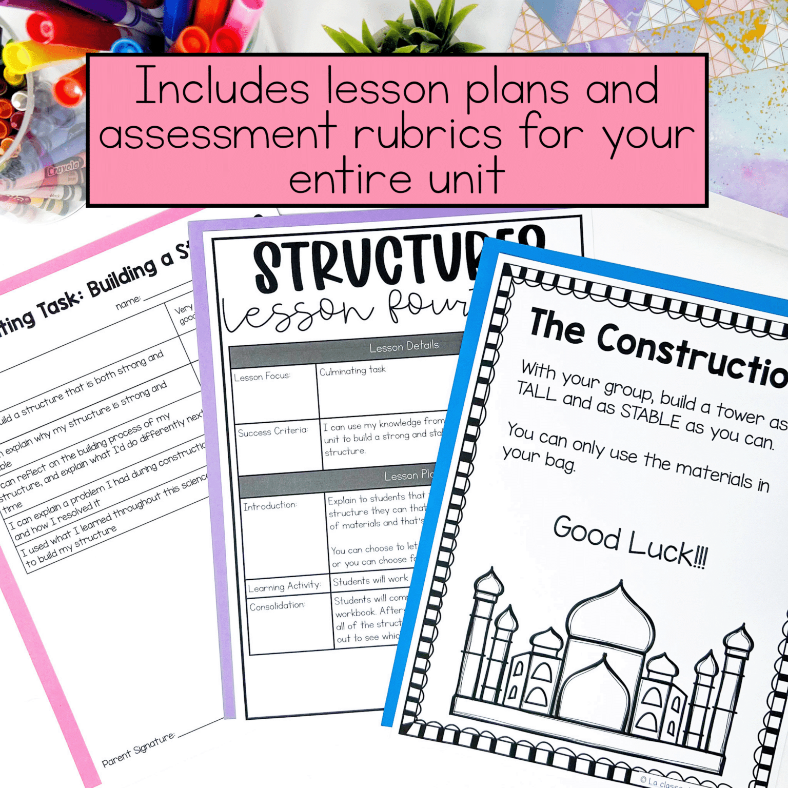 Grade 3 Strong and Stable Structures Science Unit in ENGLISH - La ...