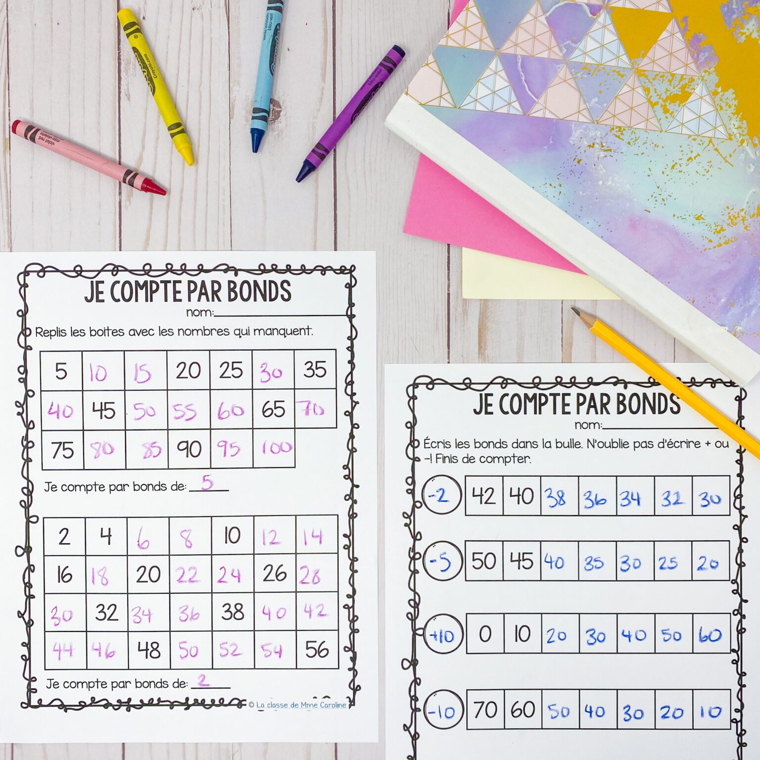 Grade 1 Math: French Skip Counting (2s, 5s 10s) - La Classe de Mme Caroline