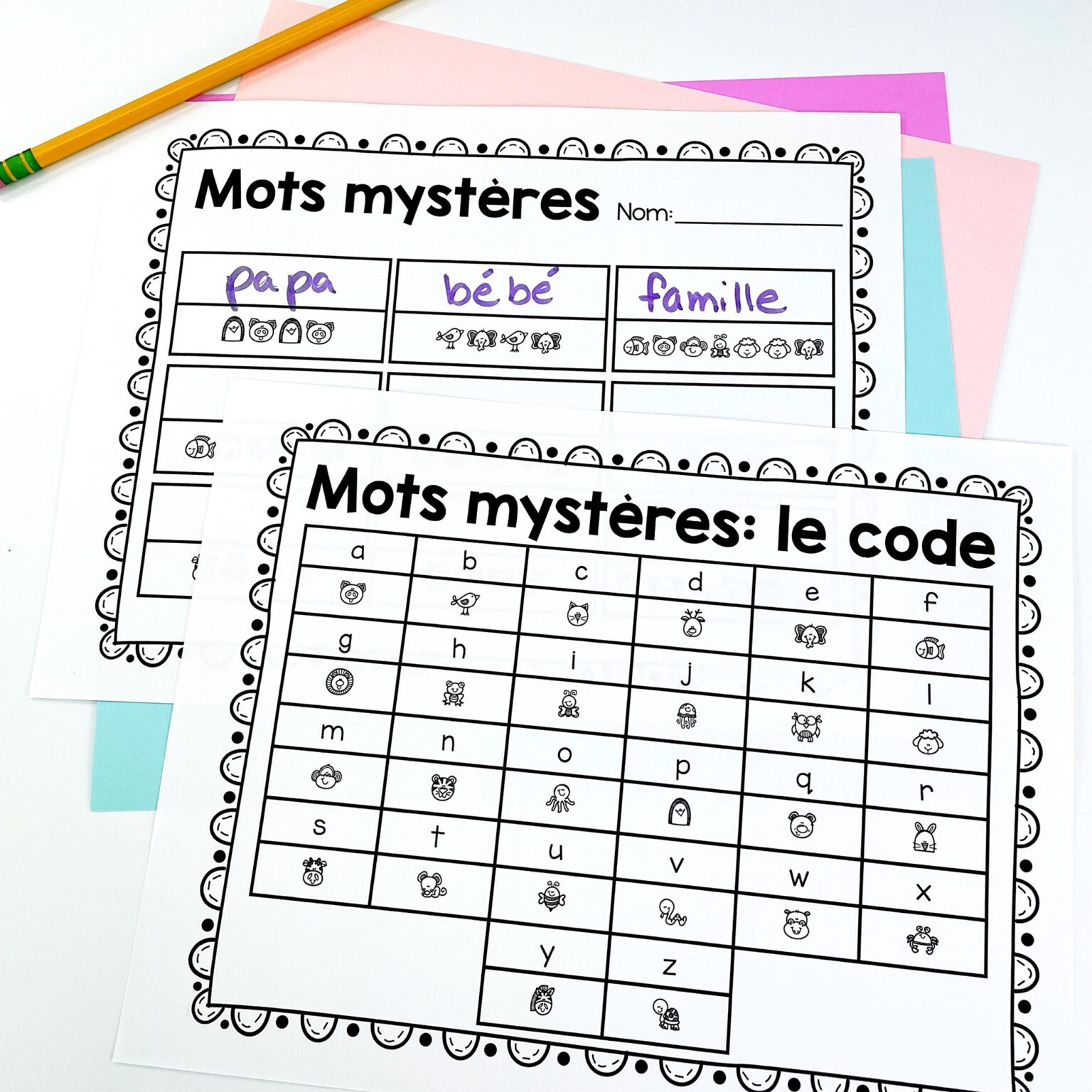 French Sight Words: Mots Mystères - La Classe de Mme Caroline