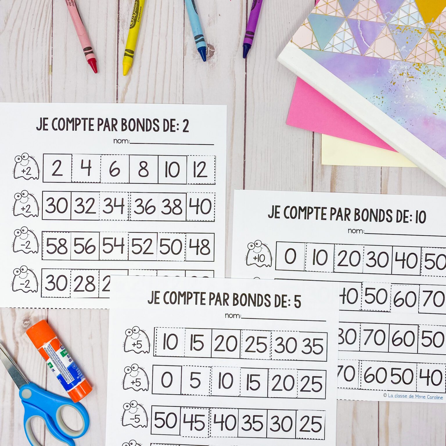Grade 1 Math: French Skip Counting (2s, 5s 10s) - La Classe de Mme Caroline