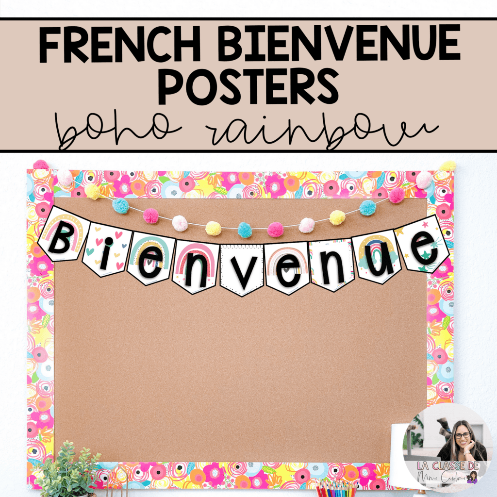 Bienvenue Bunting | Boho Rainbow Classroom Decor | French Welcome ...