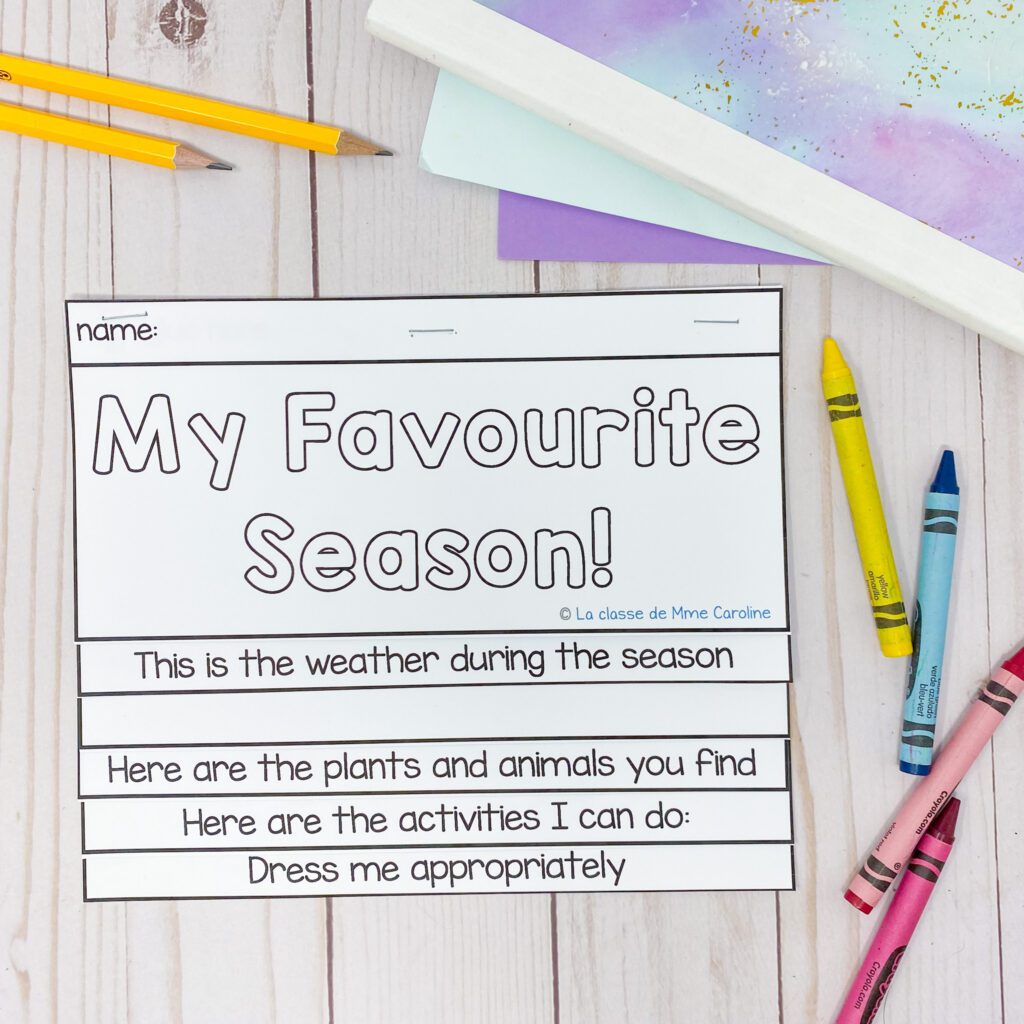 Grade 1 Daily and Seasonal Changes Science Unit in ENGLISH - La Classe ...