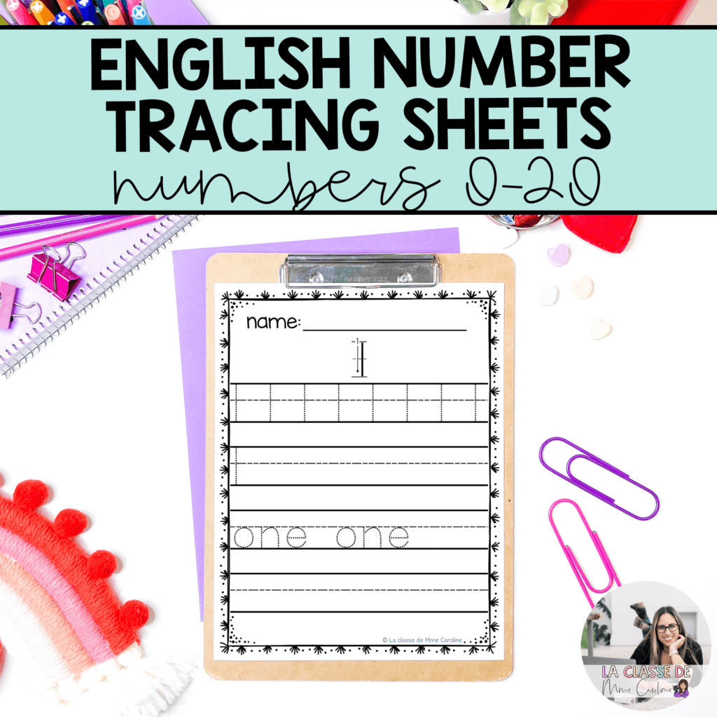 Kindergarten Math: English Trace and Write Numbers (0-20) - La Classe ...