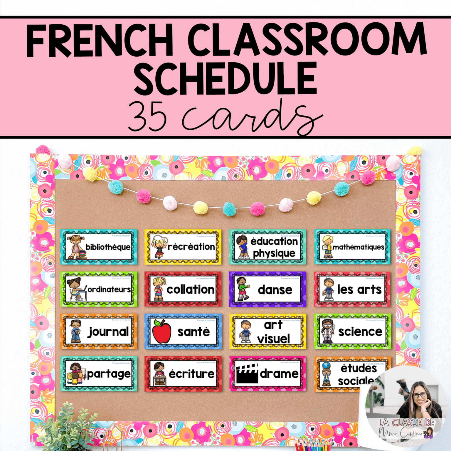 French Schedule Cards (35 cards!) / Horaire de classe (35 cartes!) - La ...