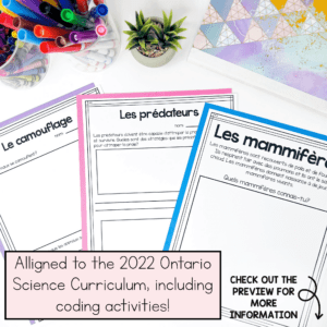 Grade 2 Growth and Changes in Animals Science Unit in FRENCH - La ...