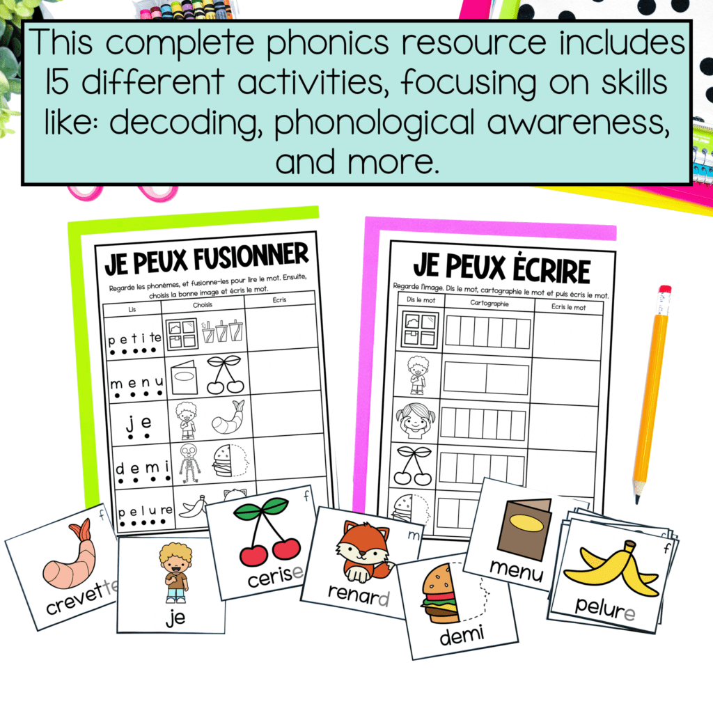 French Phonics Activities - Decoding Phonological & Phonemic Awareness ...