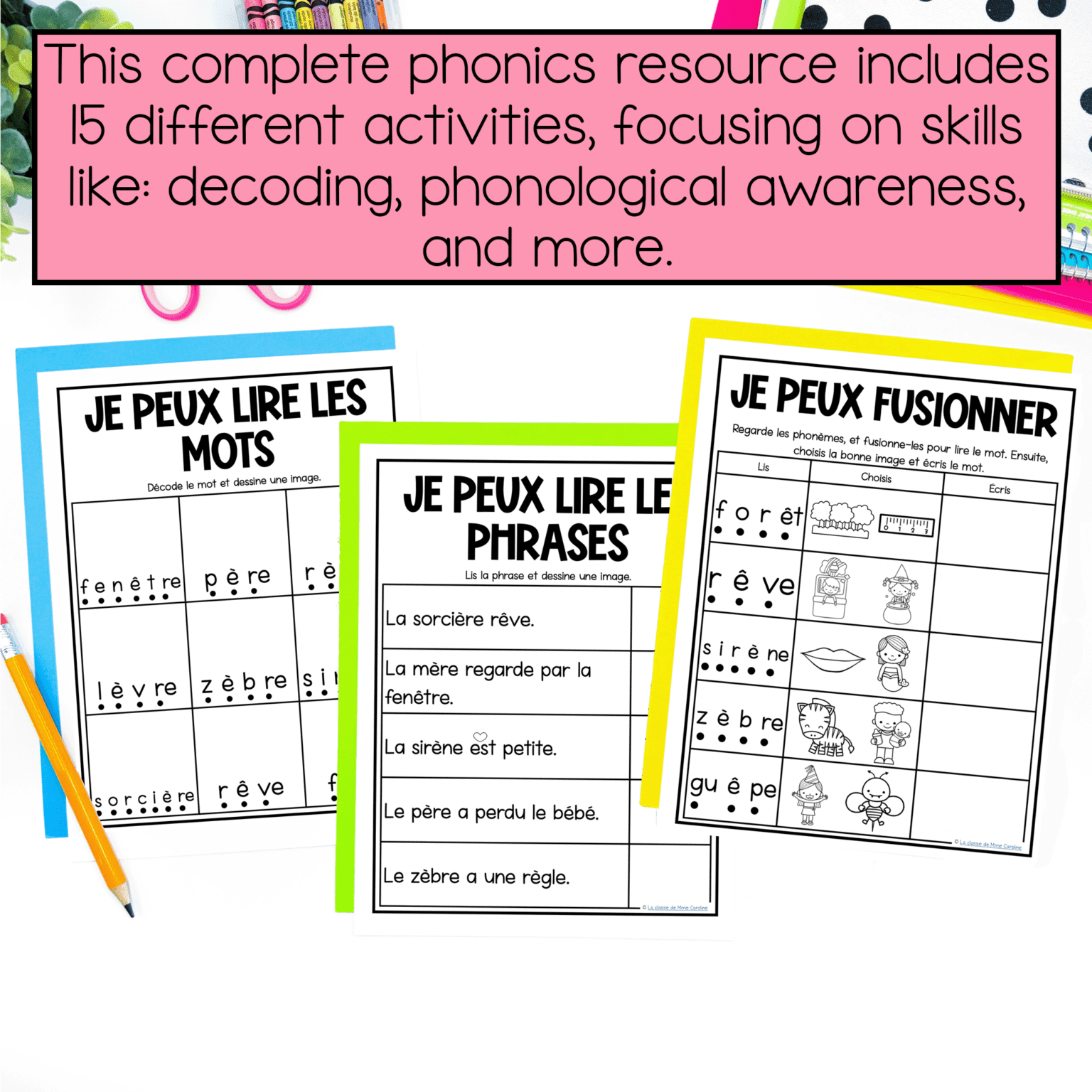 French Phonics Activities - Decoding Phonological & Phonemic Awareness ...