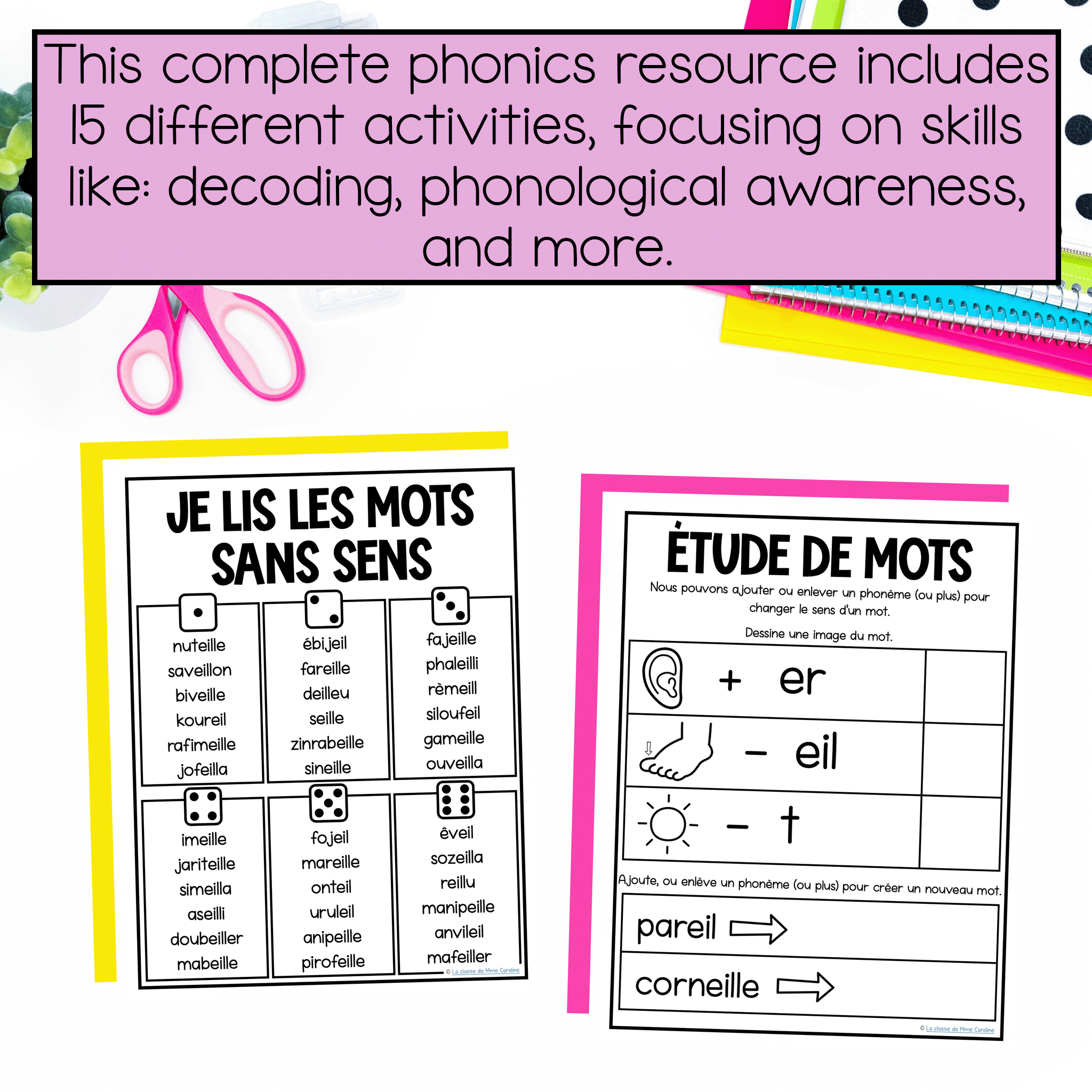 French Phonics Activities - Decoding, Phonological & Phonemic Awareness ...