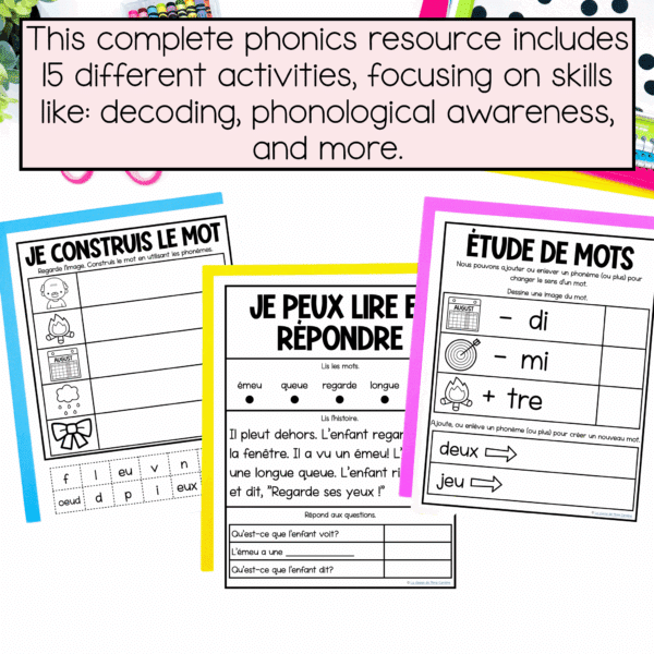 French Phonics Activities - Decoding, Phonological & Phonemic Awareness ...