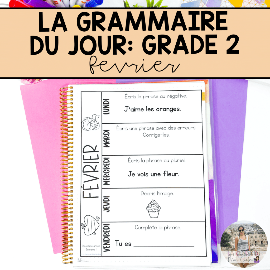 Grade 2 French Grammar Activities Interactive Notebook - February - La ...