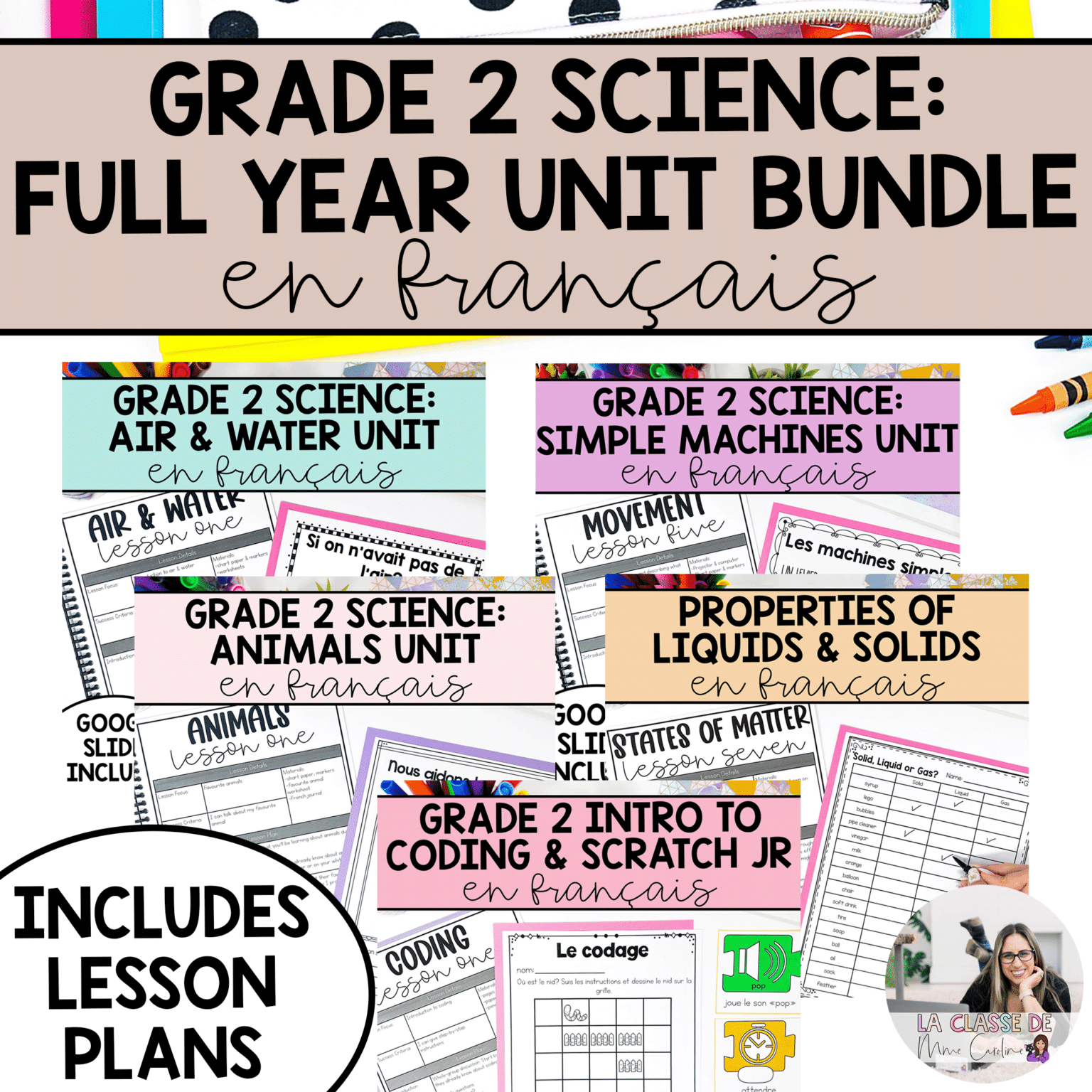 Grade 2 Science Unit Bundle in FRENCH | Simple Machines, Air Water ...