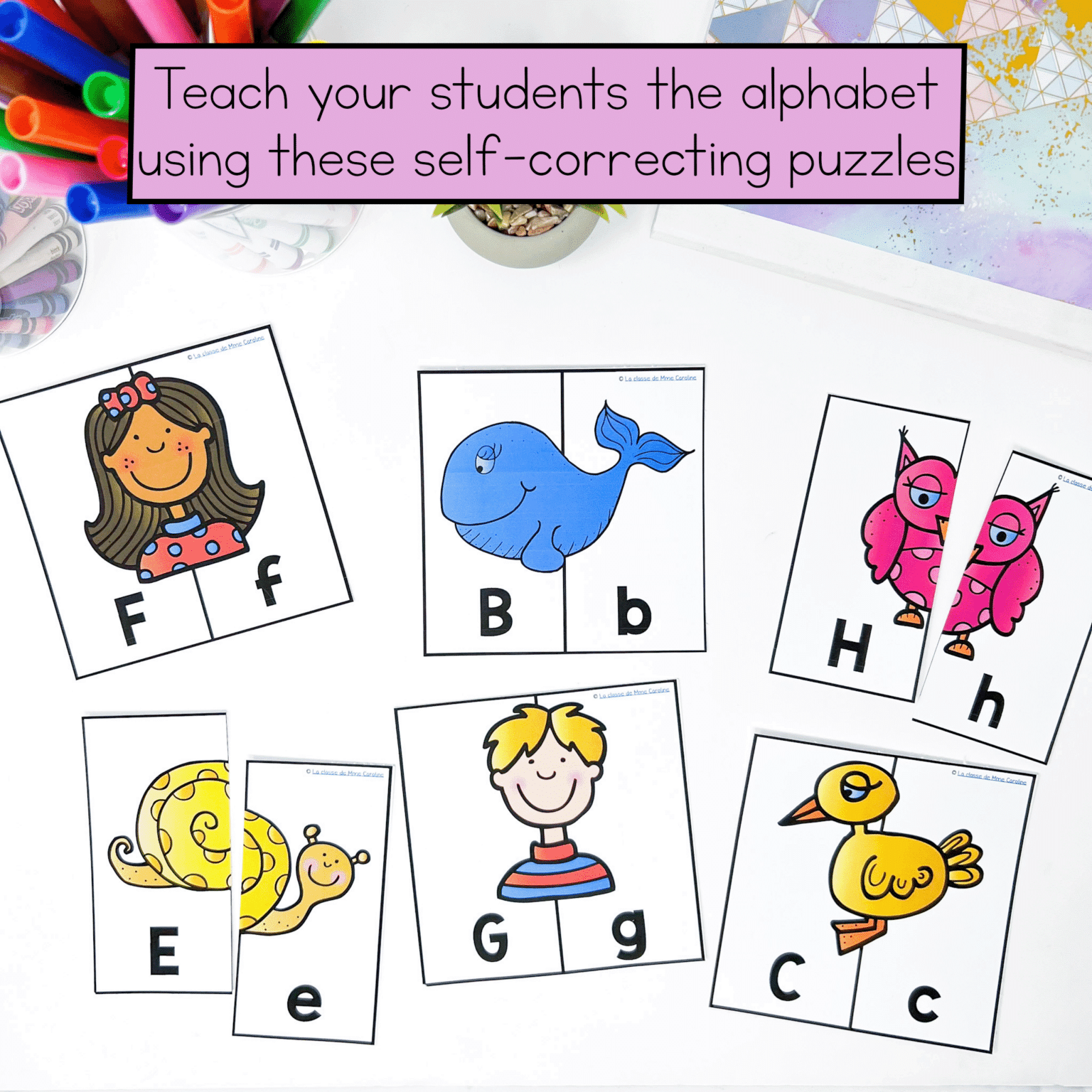 French Self-Correcting Alphabet Puzzles | Casse-têtes de l'alphabet ...