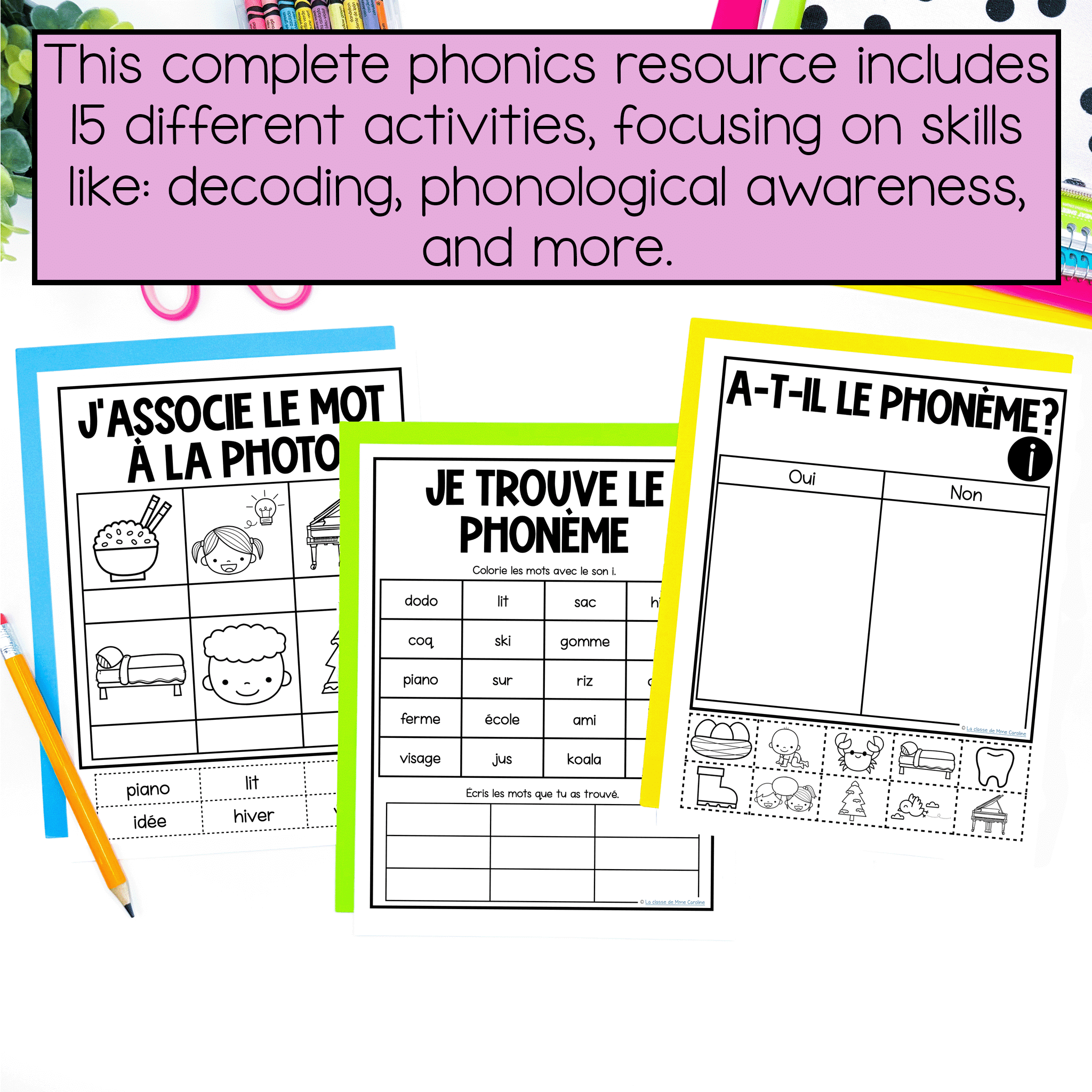 French Phonics Activities - Decoding Phonological & Phonemic Awareness ...