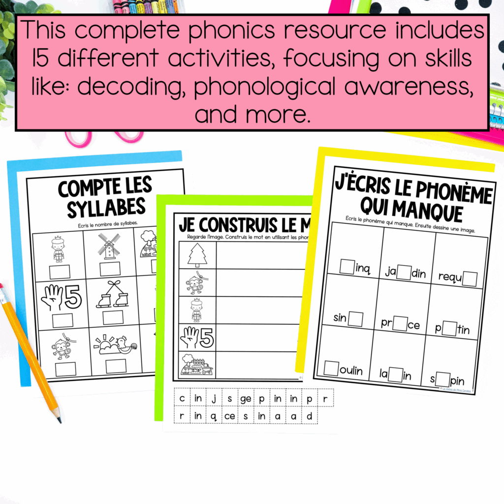 French Phonics Activities - Decoding, Phonological & Phonemic Awareness ...