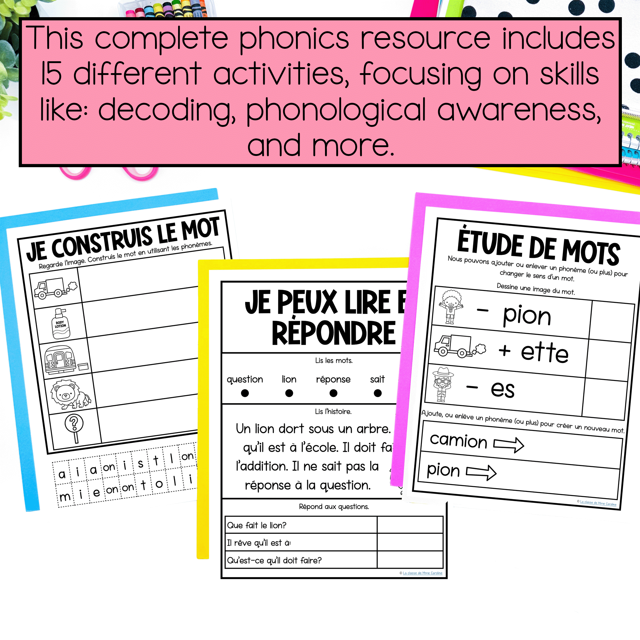 French Phonics Activities - Decoding, Phonological & Phonemic Awareness ...