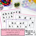 Kindergarten Alphabet Centre for Letter Recognition | Matching & Fill ...
