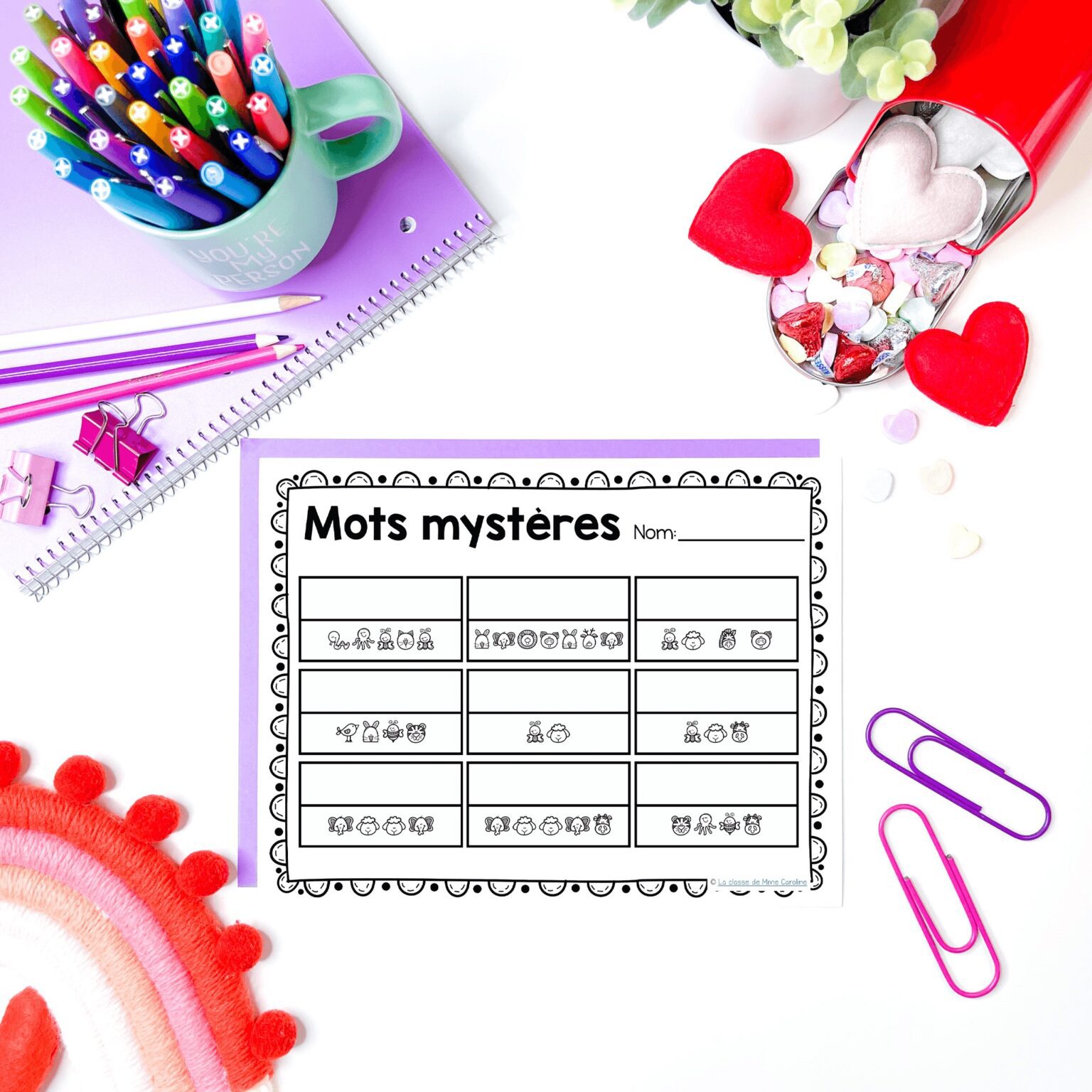 French Sight Words: Mots Mystères - La Classe de Mme Caroline