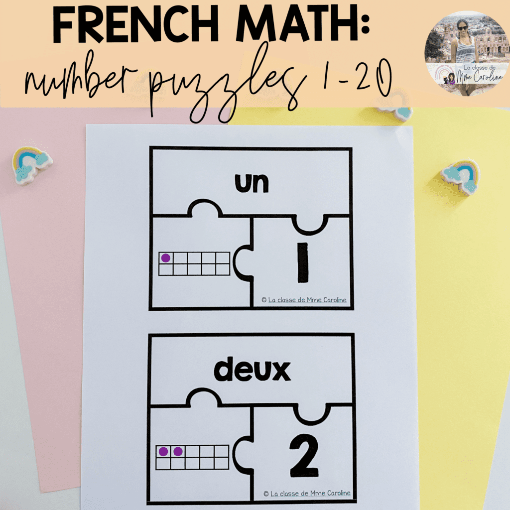 French Kindergarten Math Sheets: Numbers 1-20 (harder version) - La ...