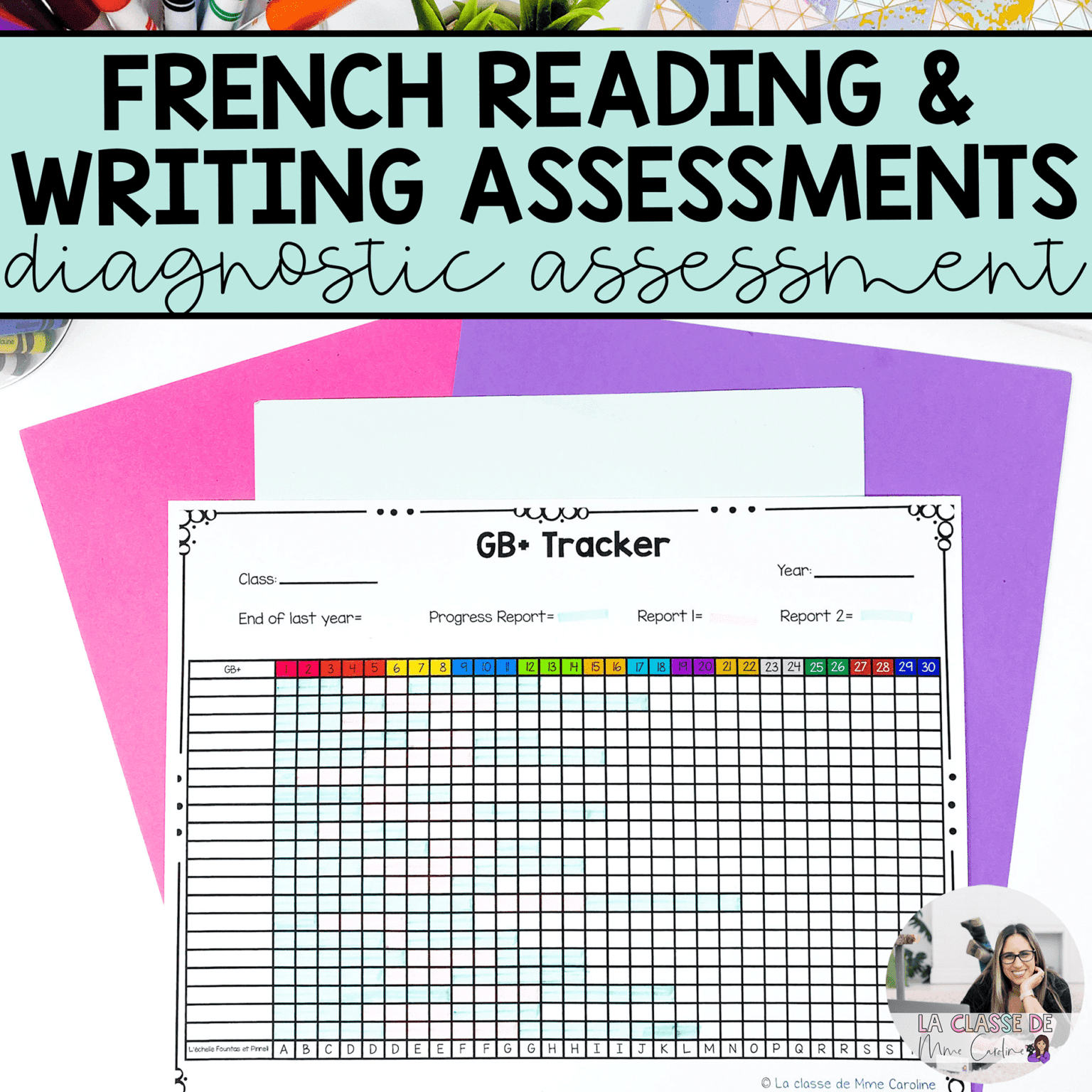 French + English Assessment: Reading + Writing Tracking Sheets (GB+ ...