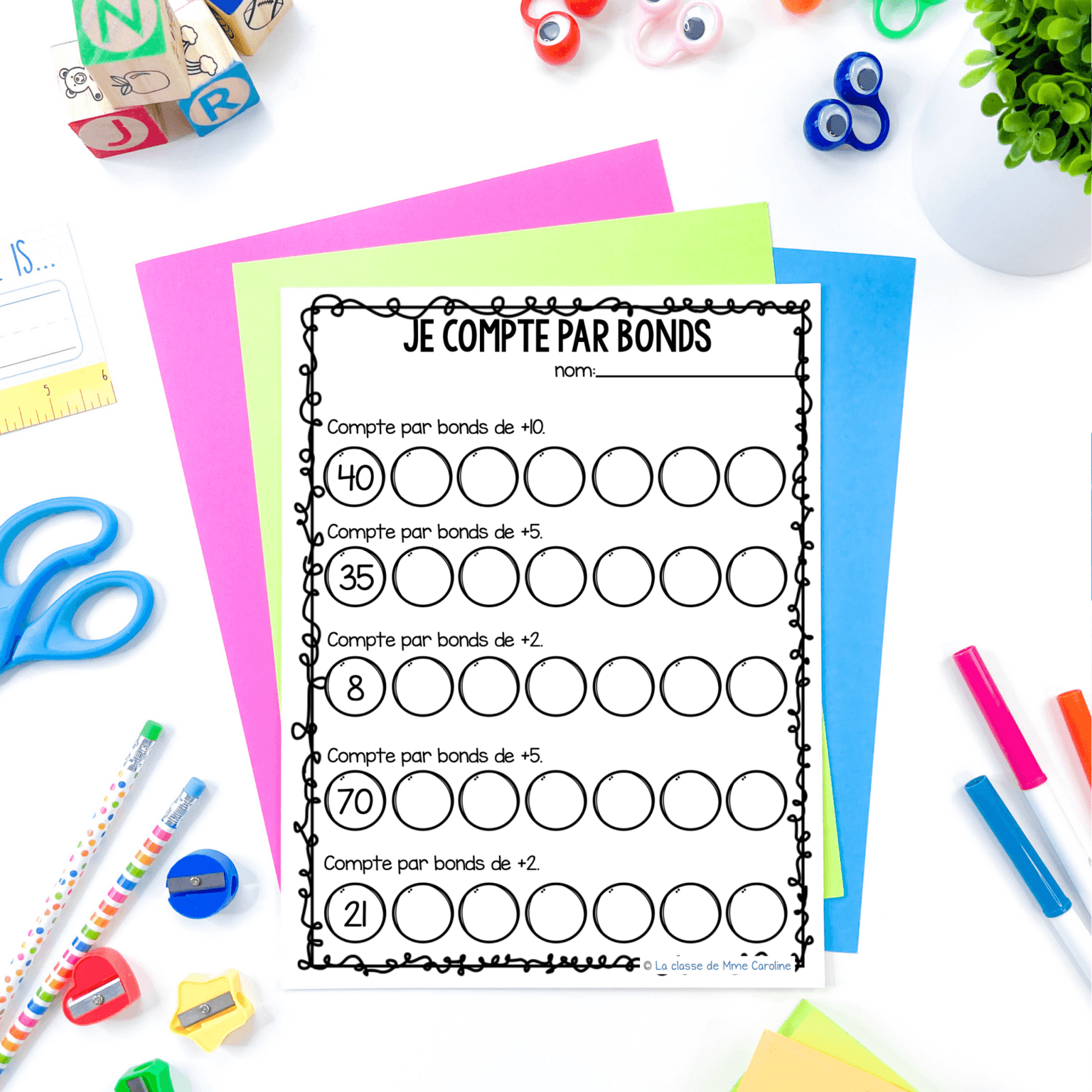 Grade 1 Math: French Skip Counting (2s, 5s 10s) - La Classe de Mme Caroline