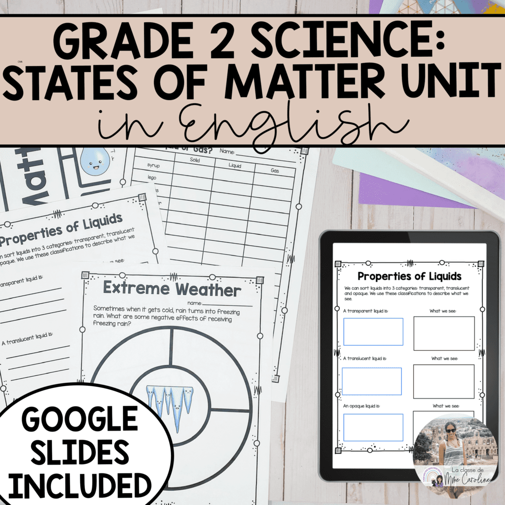 Grade 2 Science: English Matter: Properties of Solids & Liquids - La ...
