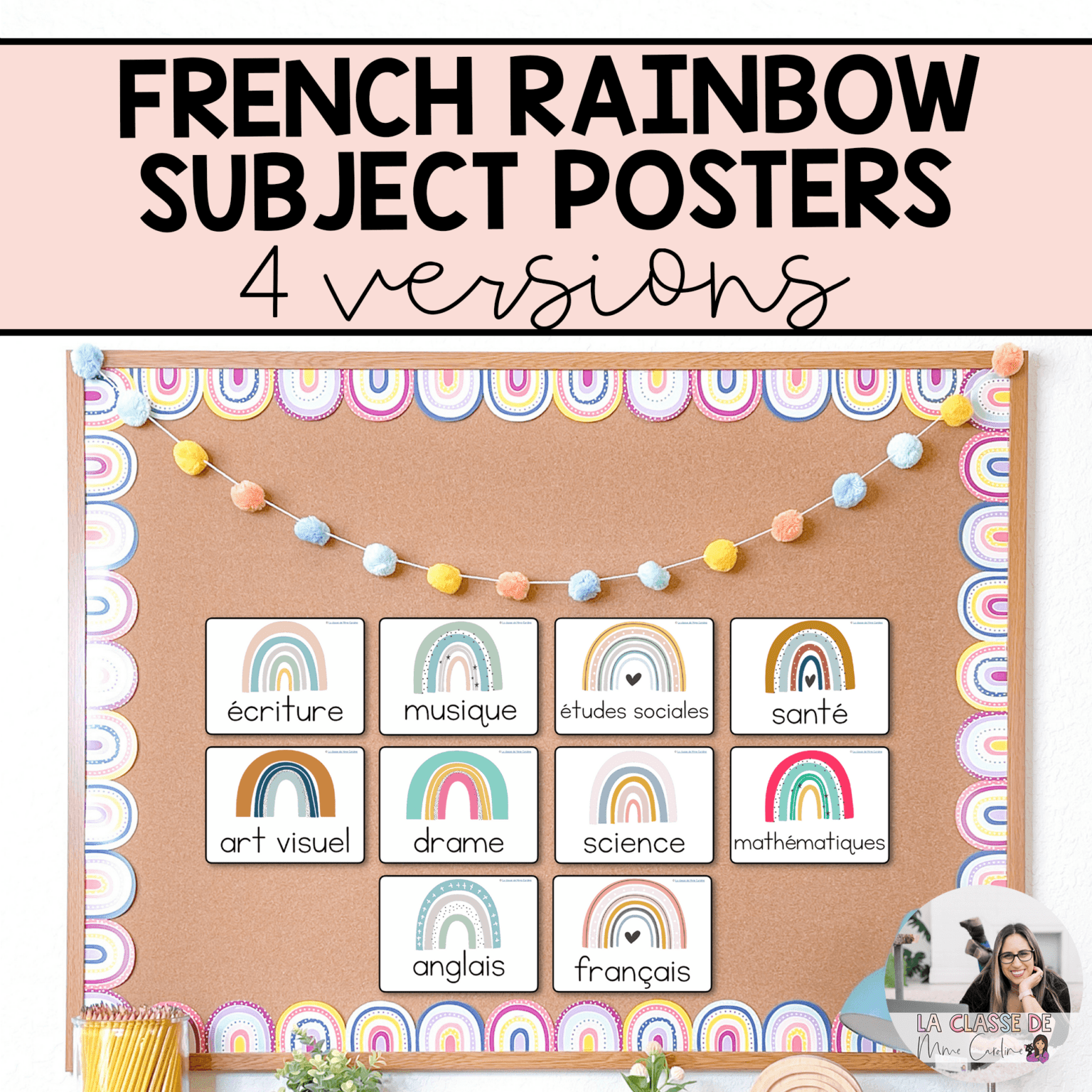 French Subject Labels - Boho Rainbow Classroom Decor - La Classe de Mme ...