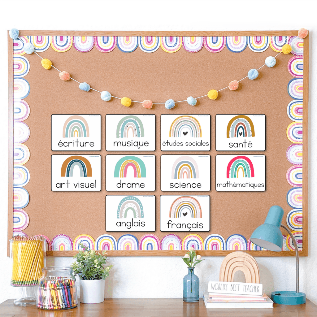 French Subject Labels - Boho Rainbow Classroom Decor - La Classe de Mme ...