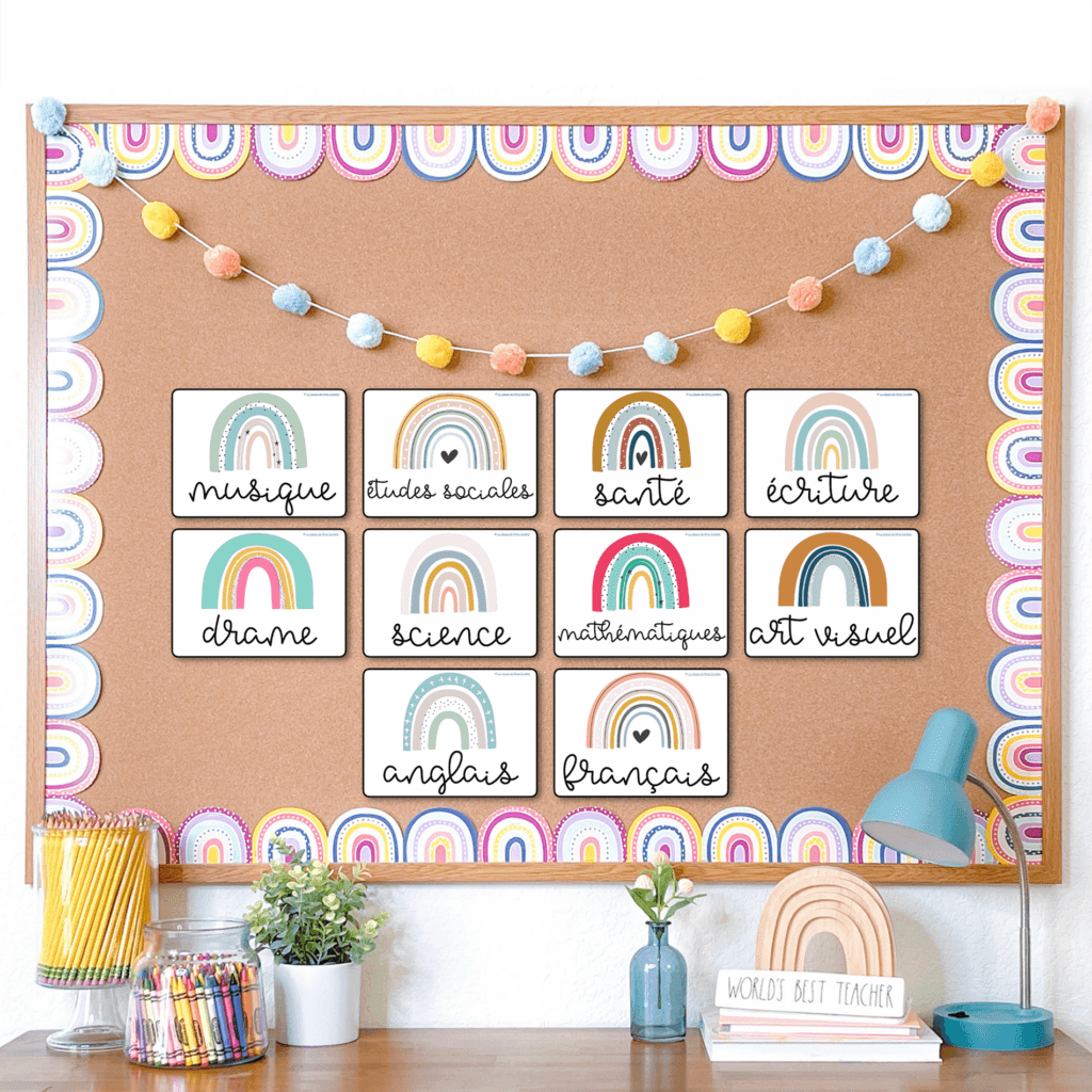 French Subject Labels - Boho Rainbow Classroom Decor - La Classe de Mme ...