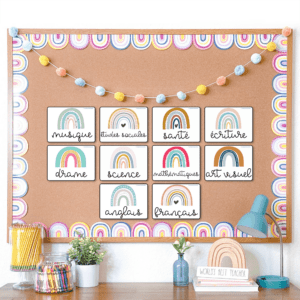 French Subject Labels - Boho Rainbow Classroom Decor - La Classe de Mme ...
