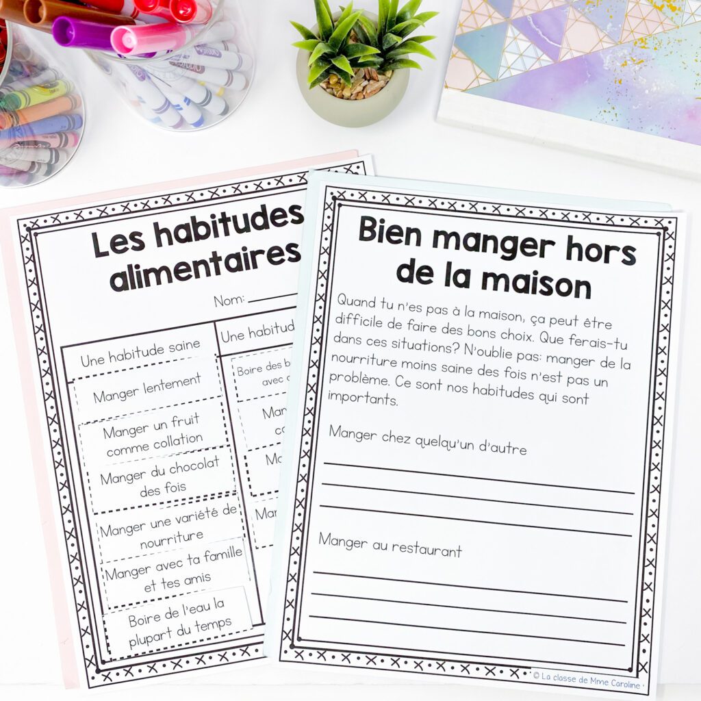Grade 2 Healthy Eating Unit in FRENCH - Alimentation saine - La Classe ...