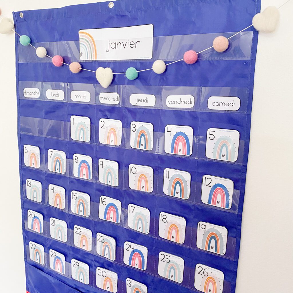 French Calendar Set - Ensemble de Calendrier Boho Rainbow Theme - La ...