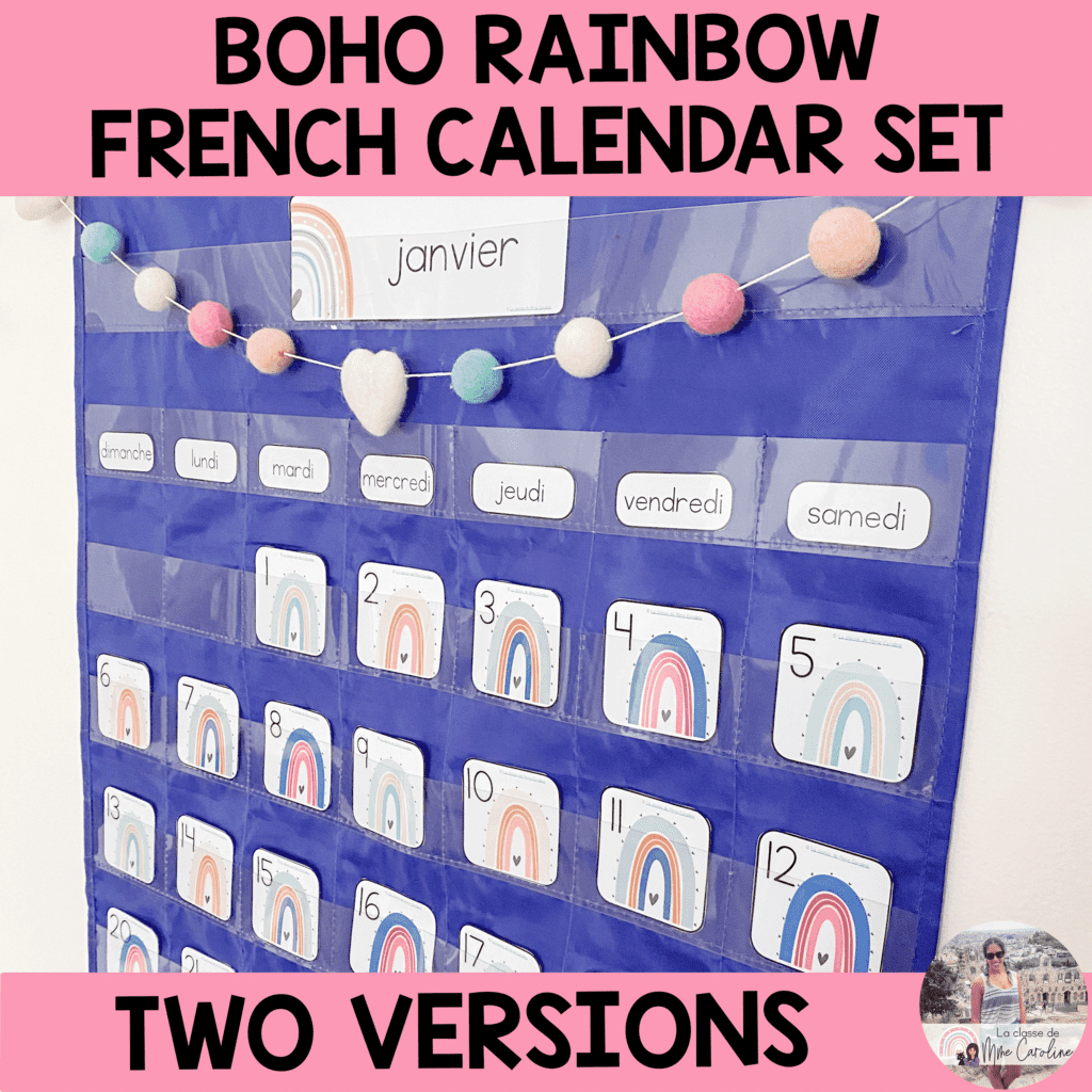 French Calendar Set - Ensemble de Calendrier Boho Rainbow Theme - La ...