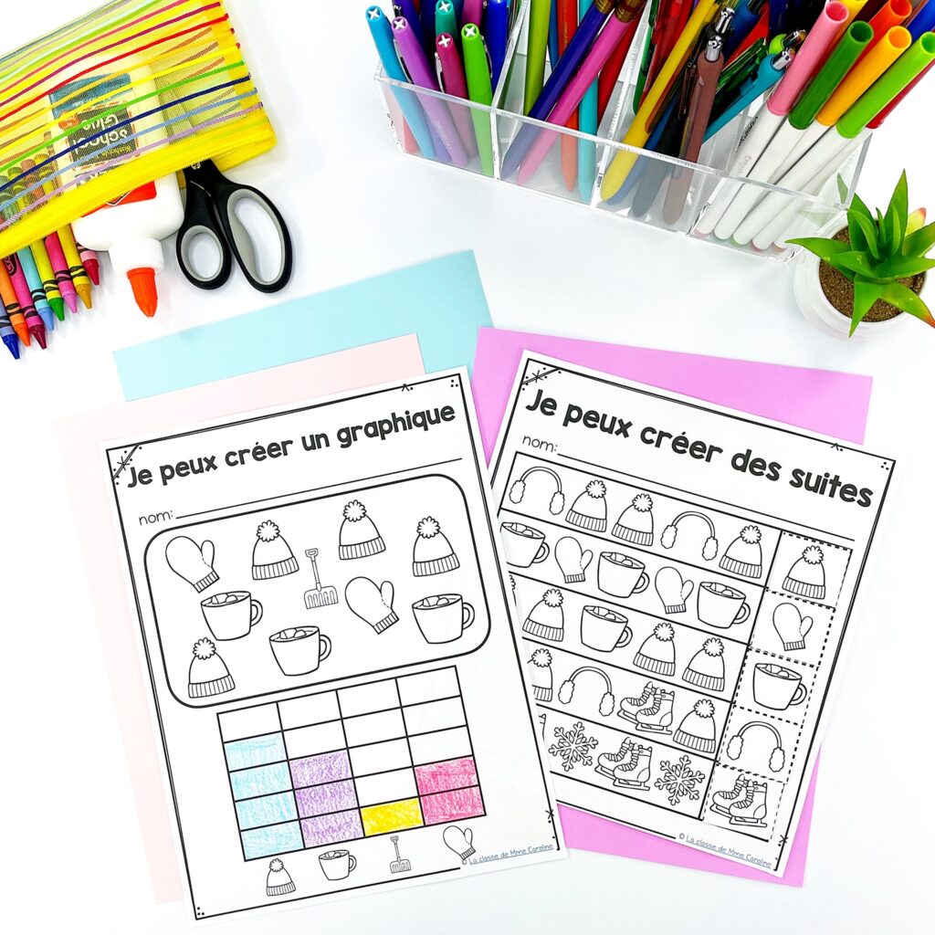 French Kindergarten Math and Literacy Activities - Winter Themed - La ...