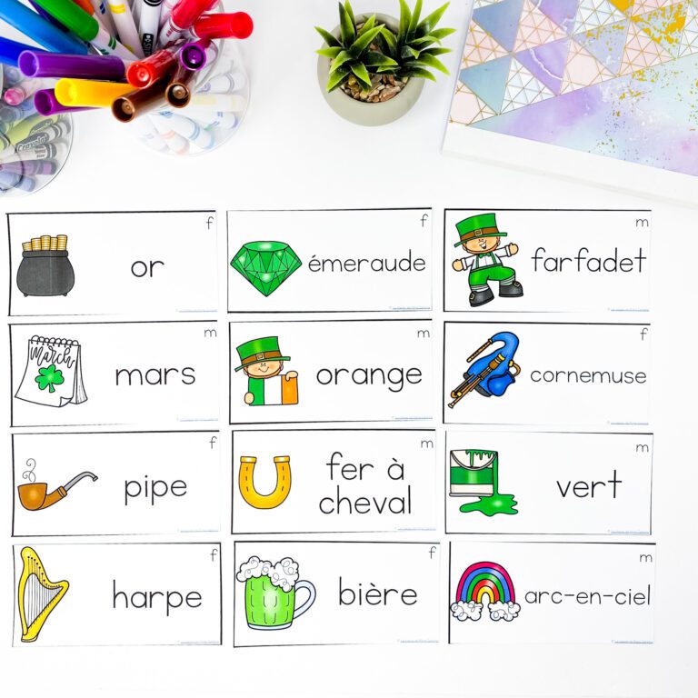 French St Patrick's Day Vocabulary & Word Wall Cards - Vocabulaire La ...