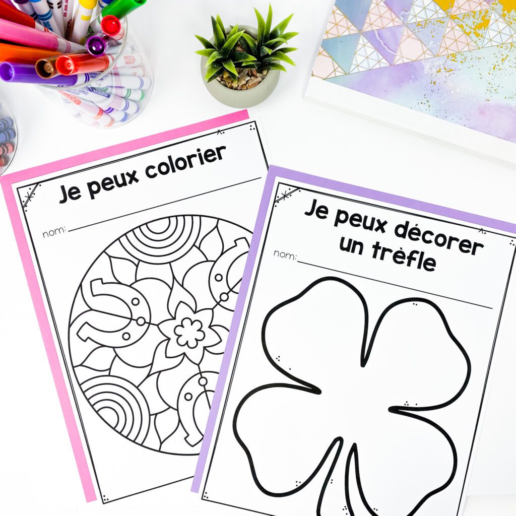 Kindergarten St Patrick's Day Math & Literacy Activities in French | NO ...