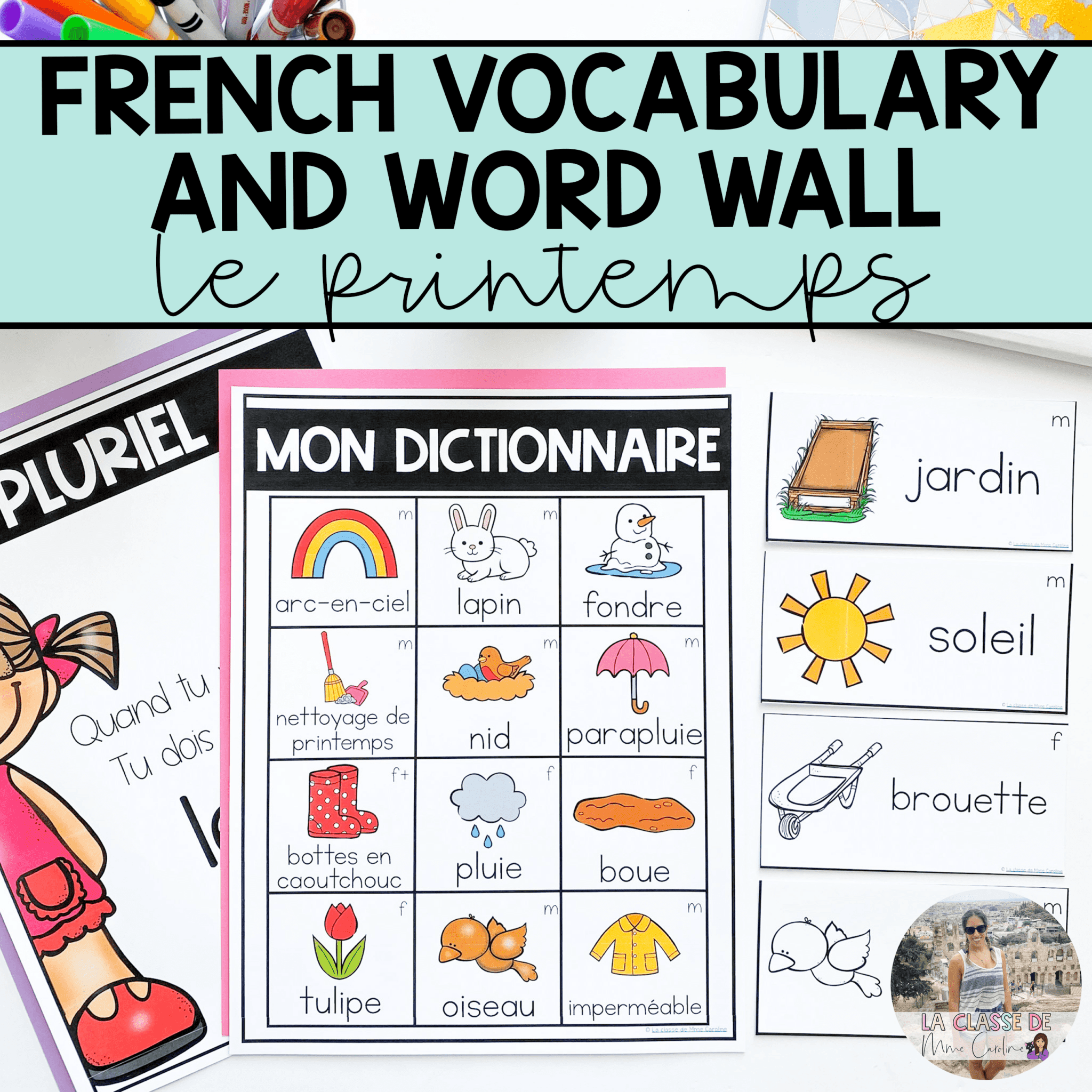 French Spring Vocabulary & Word Wall Cards - vocabulaire du printemps ...