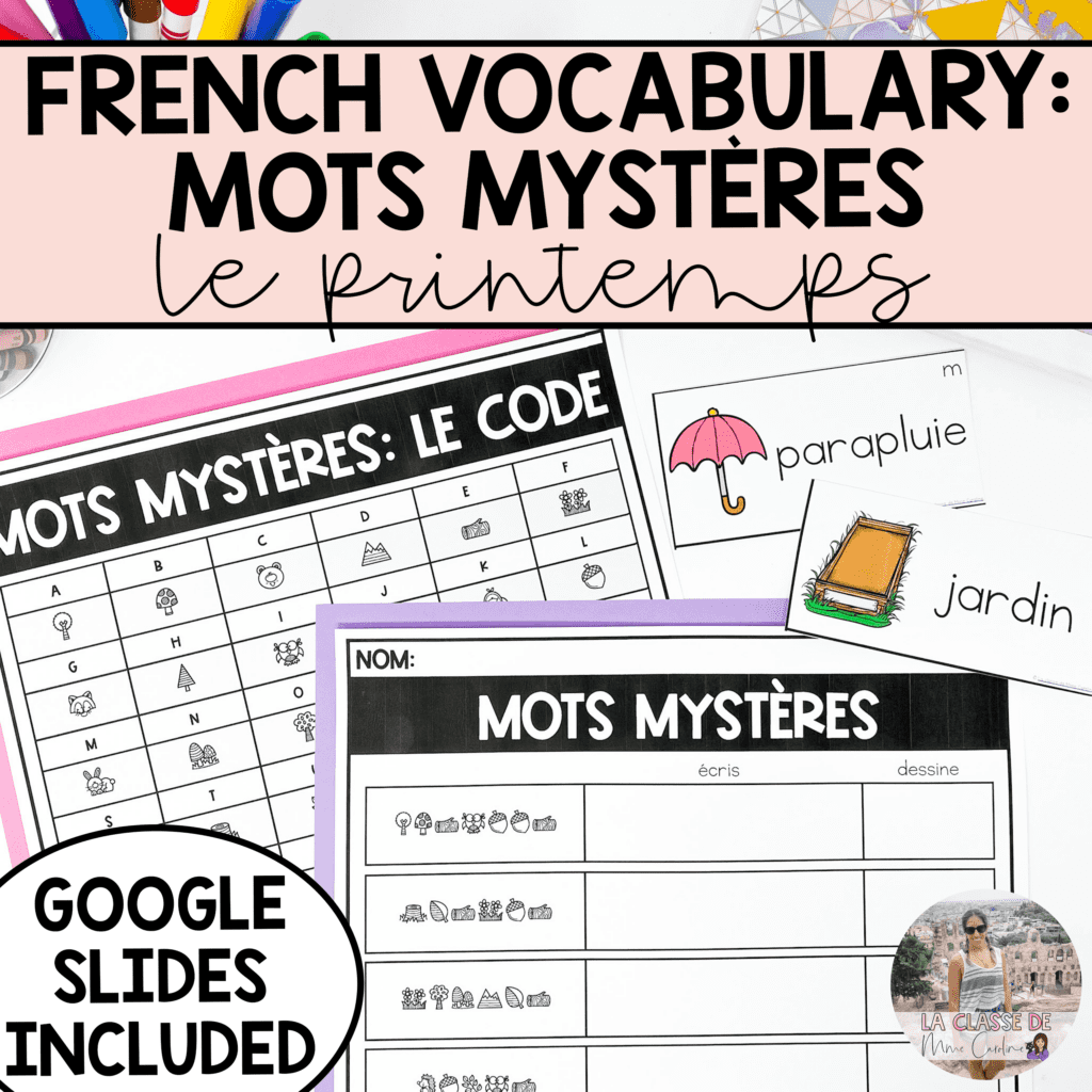 French Spring Word Work Printable & Digital - Mots mystères le ...
