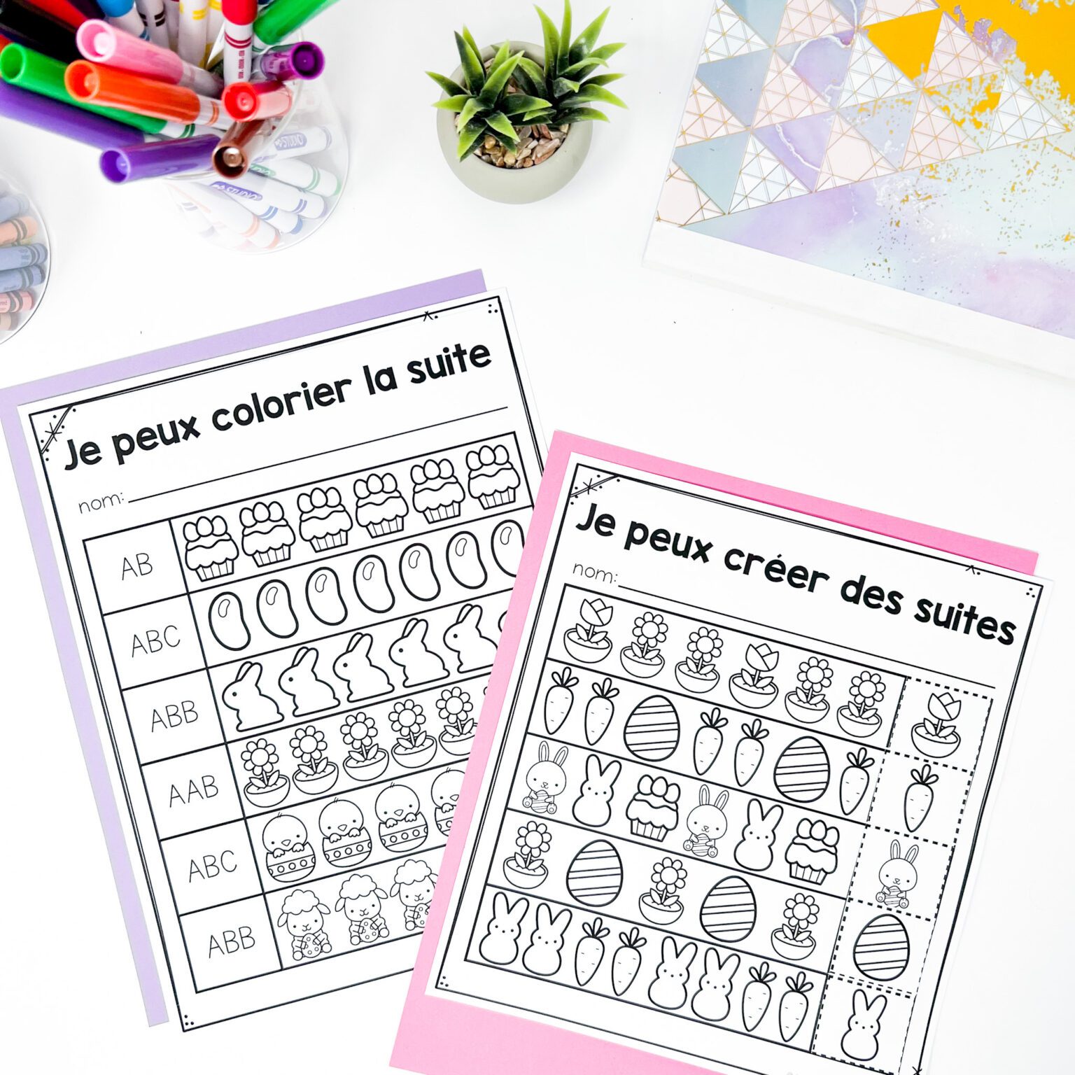 French Easter Math & Literacy Activities for Kindergarten | NO PREP ...