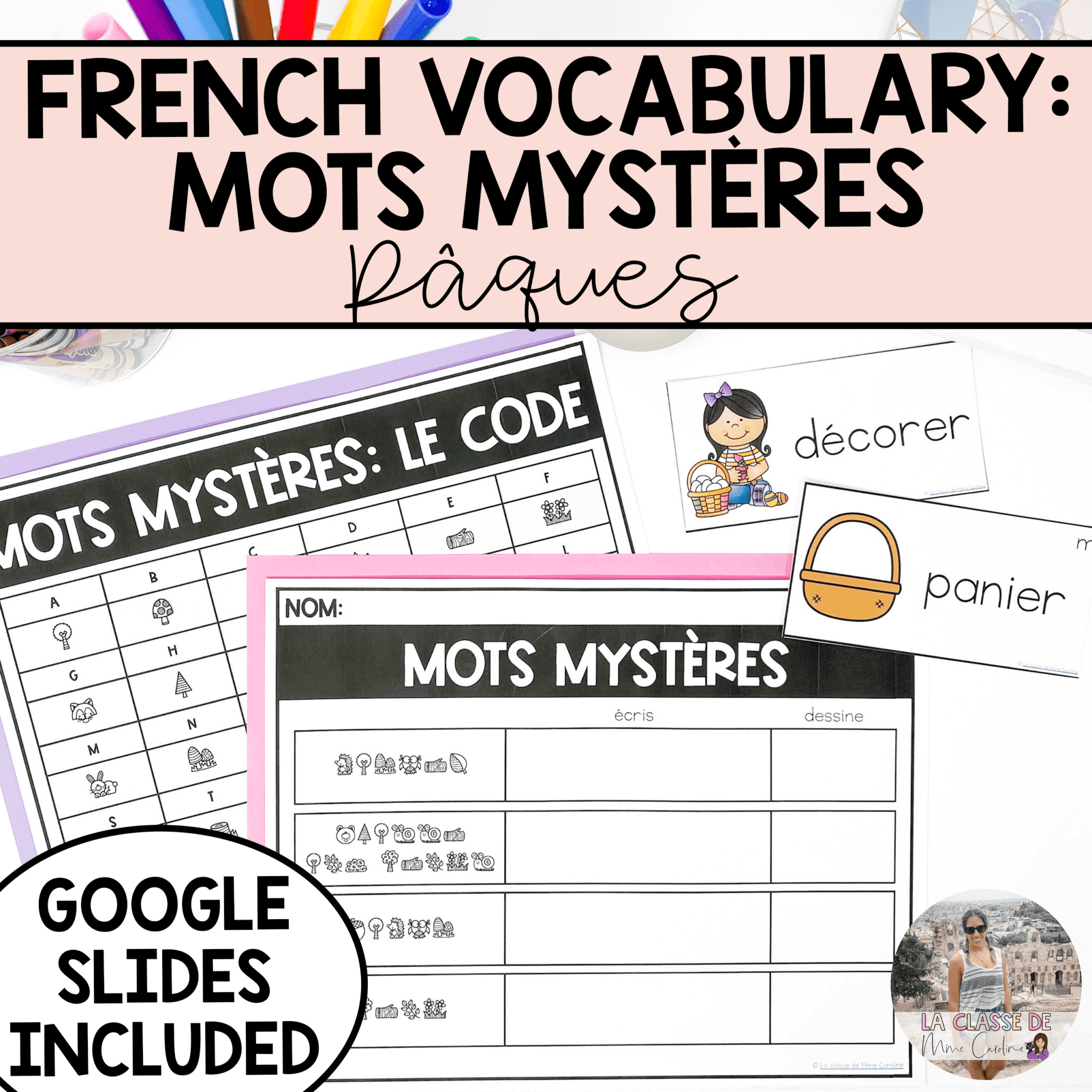 French Easter Word Work - Mots mystères Pâques - La Classe de Mme Caroline